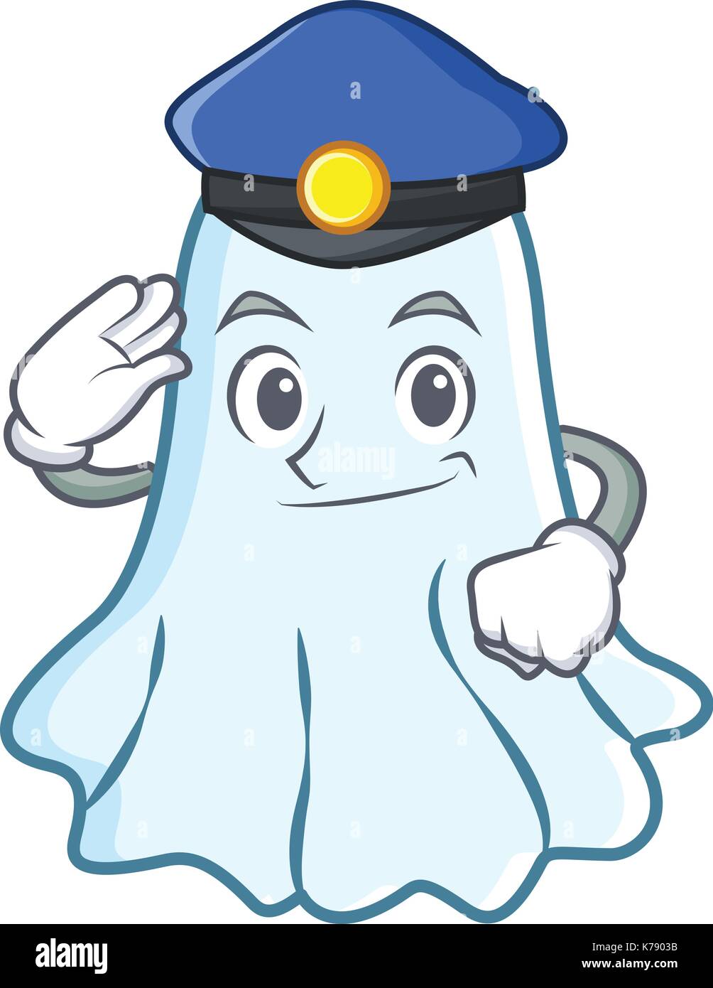 Police cute ghost character cartoon Stock Vector Image & Art - Alamy