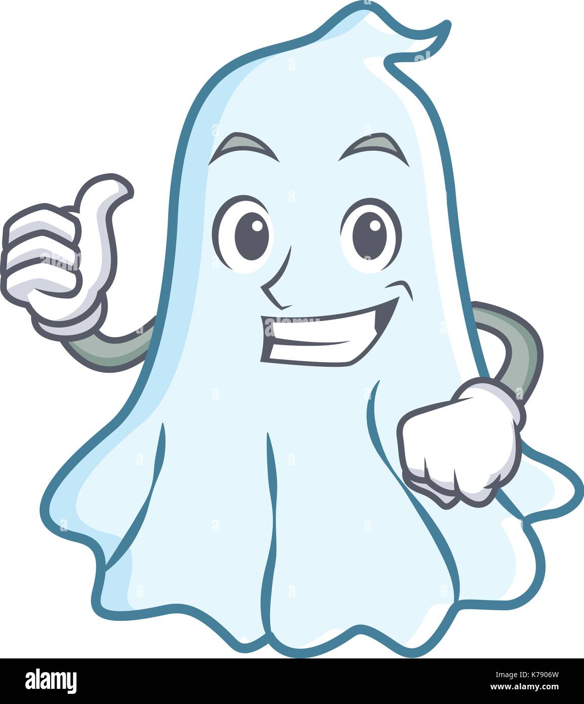 Thumbs Up Cute Ghost Character Cartoon Stock Vector Image And Art Alamy