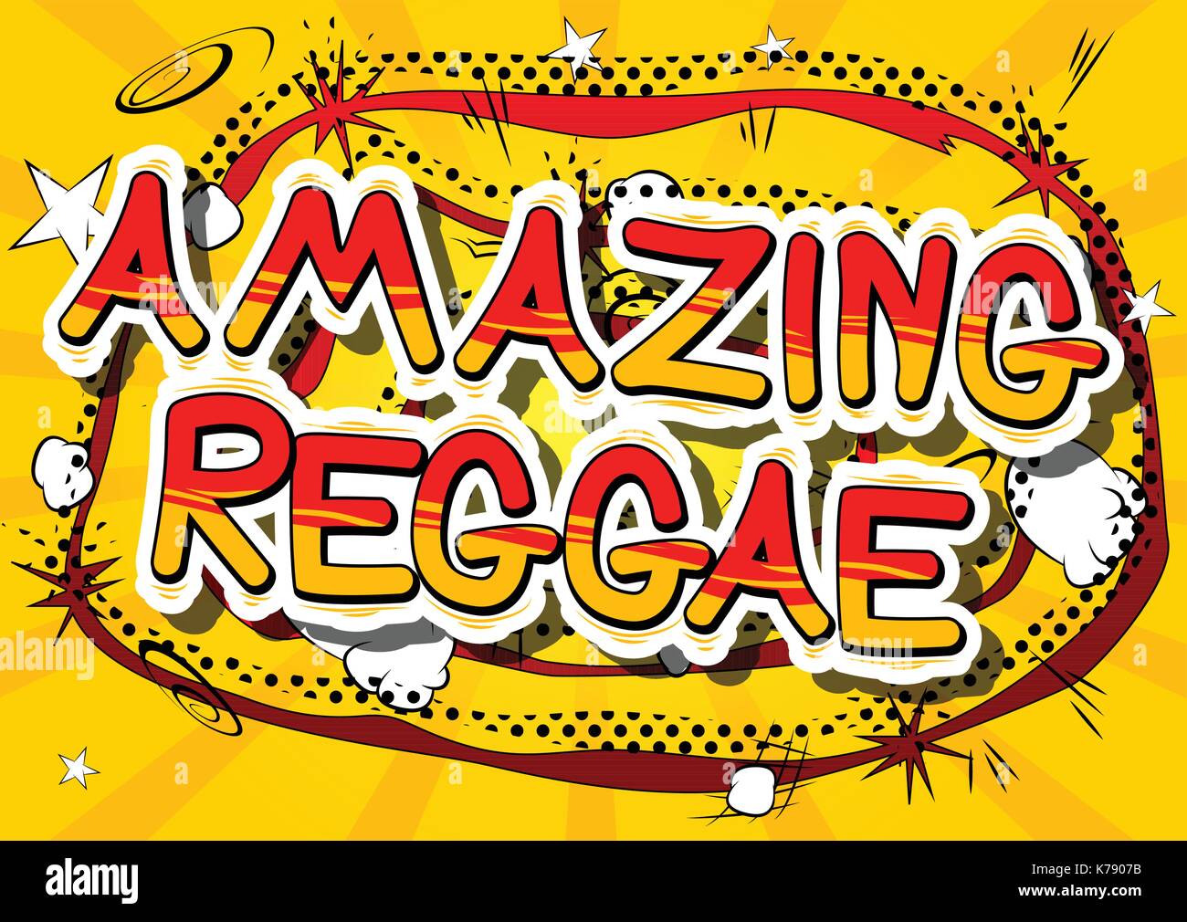 Amazing Reggae - Comic book word on abstract background Stock Vector ...