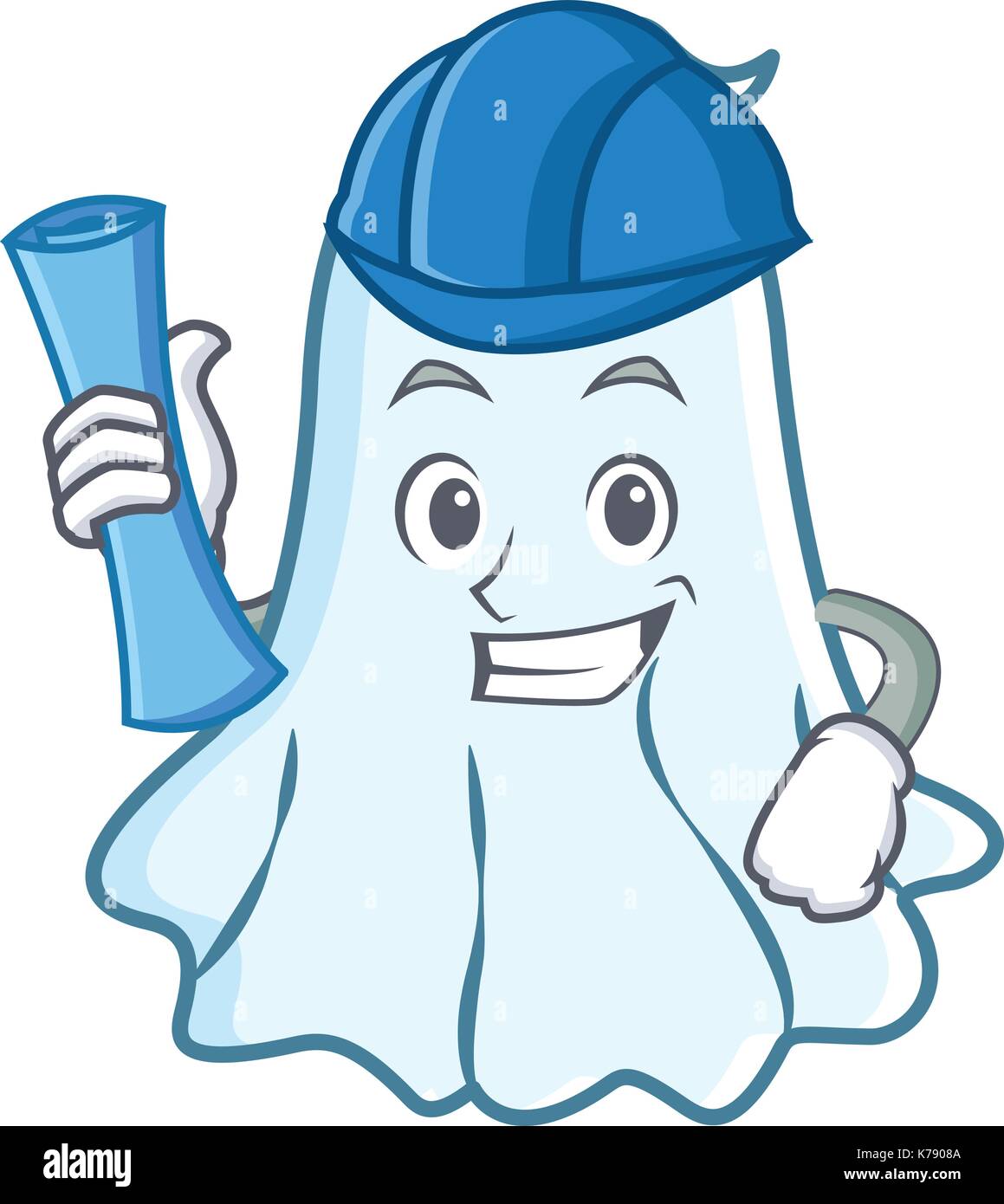 Architect cute ghost character cartoon Stock Vector Image & Art - Alamy