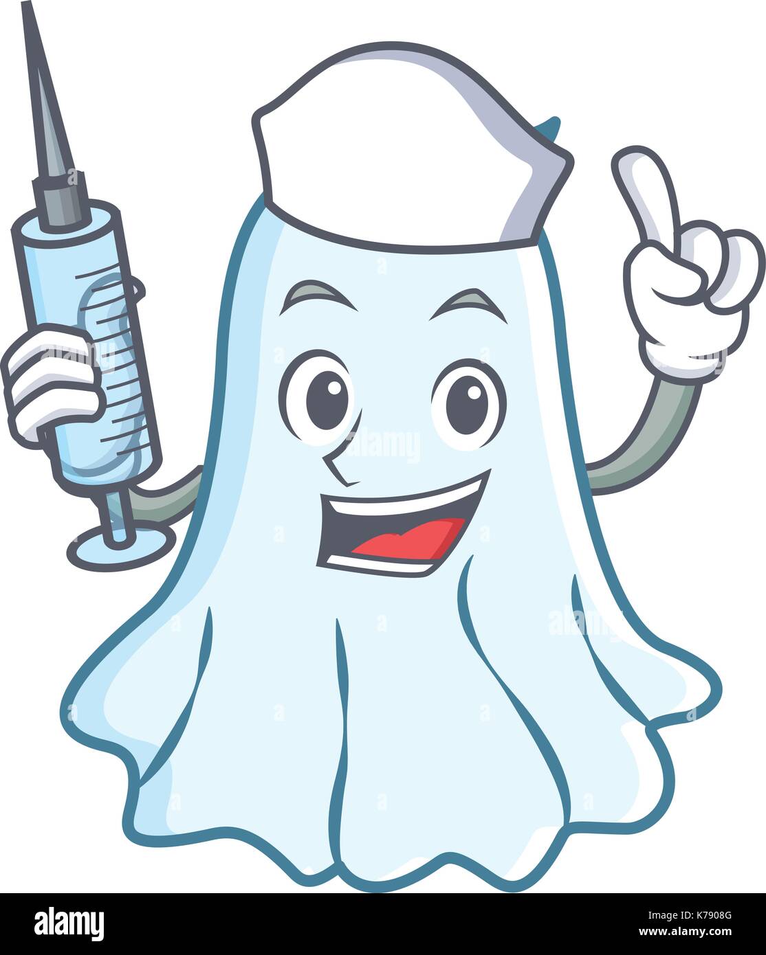 Nurse cute ghost character cartoon Stock Vector Image & Art - Alamy