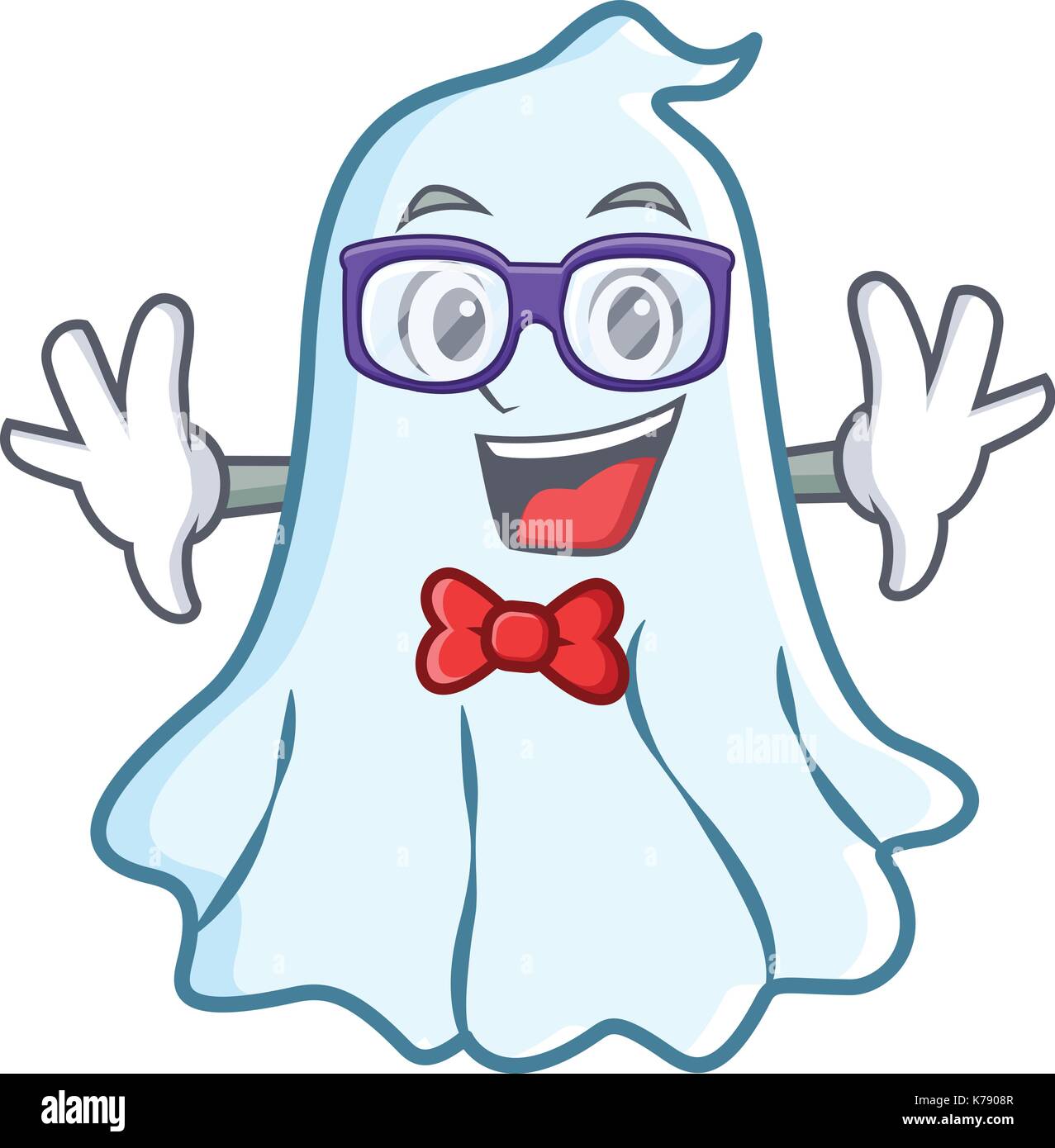 Geek cute ghost character cartoon Stock Vector Image & Art - Alamy