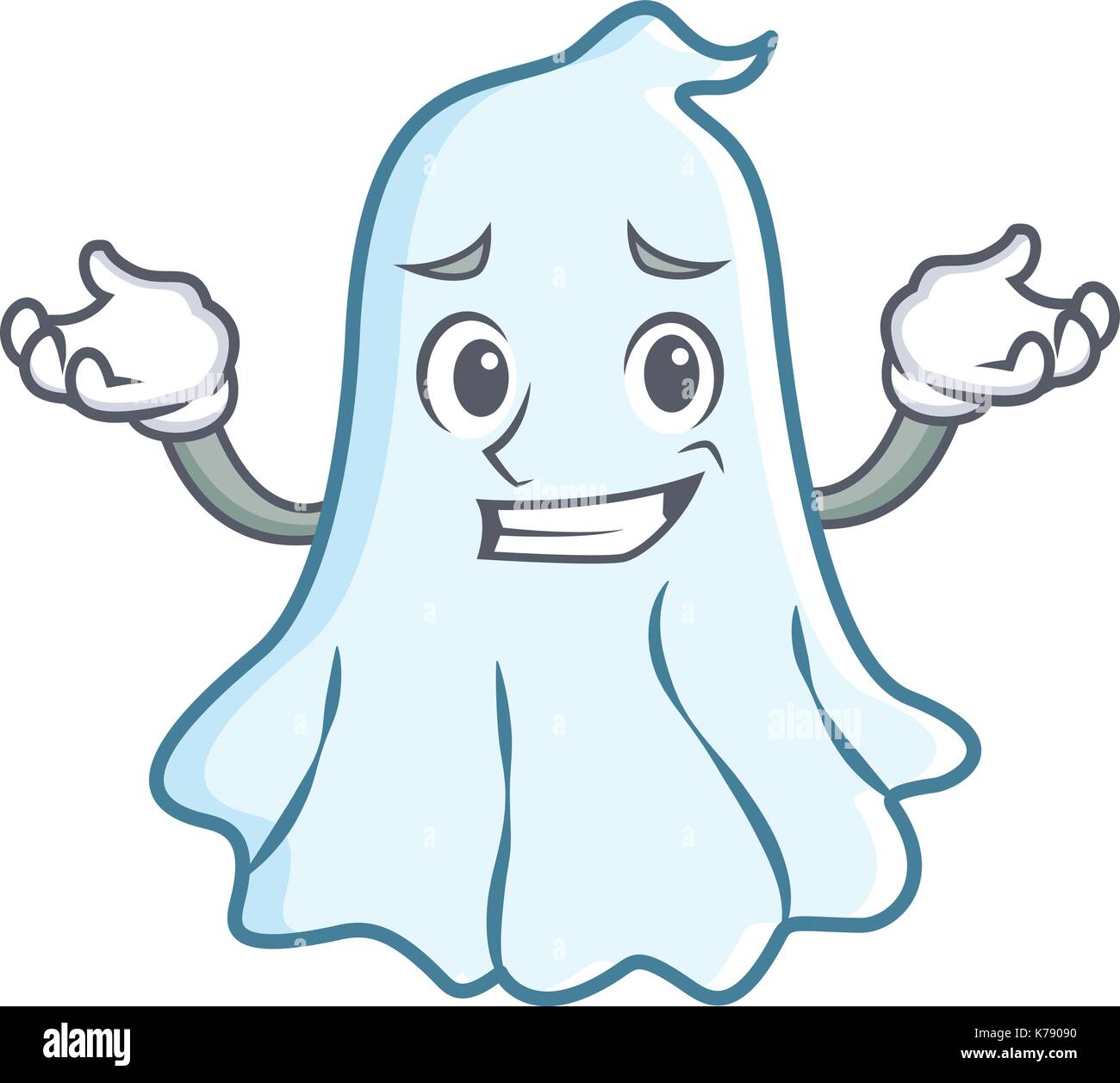Grinning cute ghost character cartoon Stock Vector Image & Art - Alamy