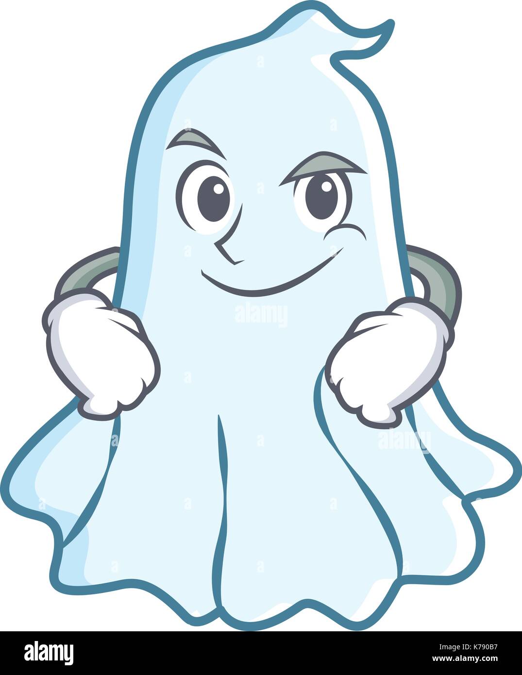Smirking cute ghost character cartoon Stock Vector Image & Art - Alamy