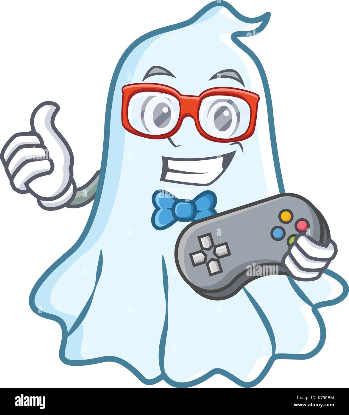 Gamer cute ghost character cartoon Stock Vector Image & Art - Alamy