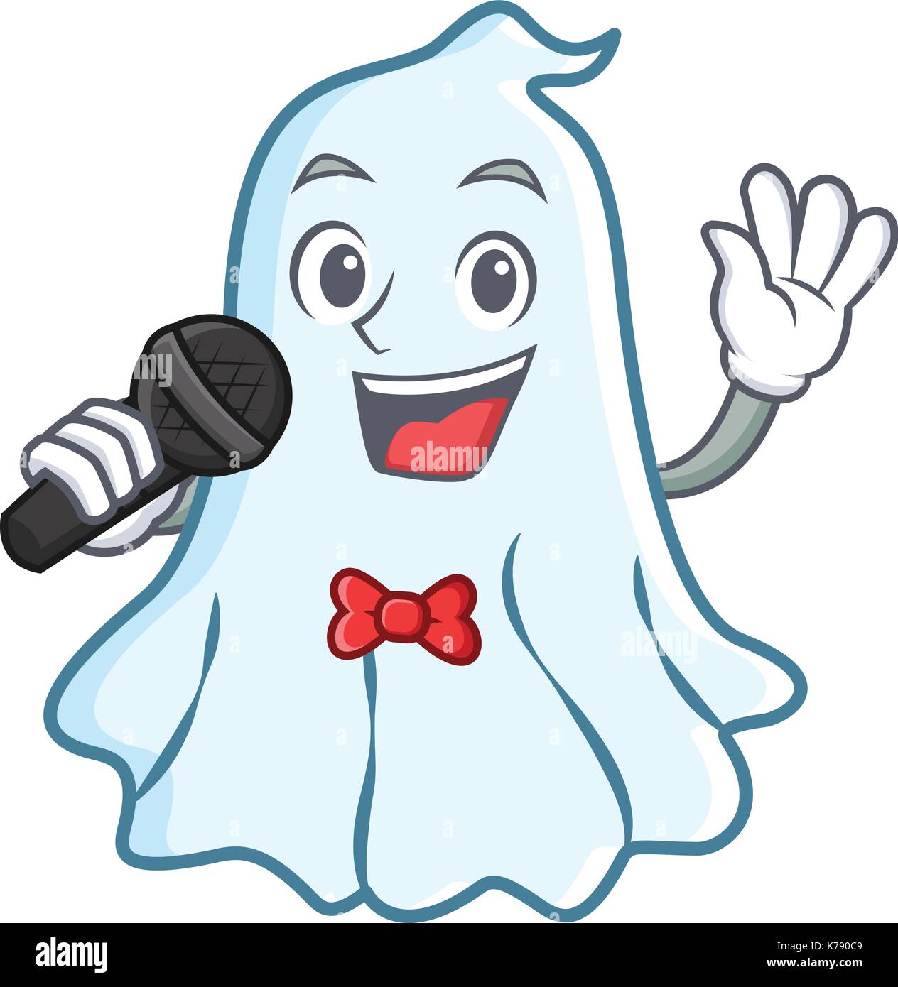 Singing cute ghost character cartoon Stock Vector Image & Art - Alamy