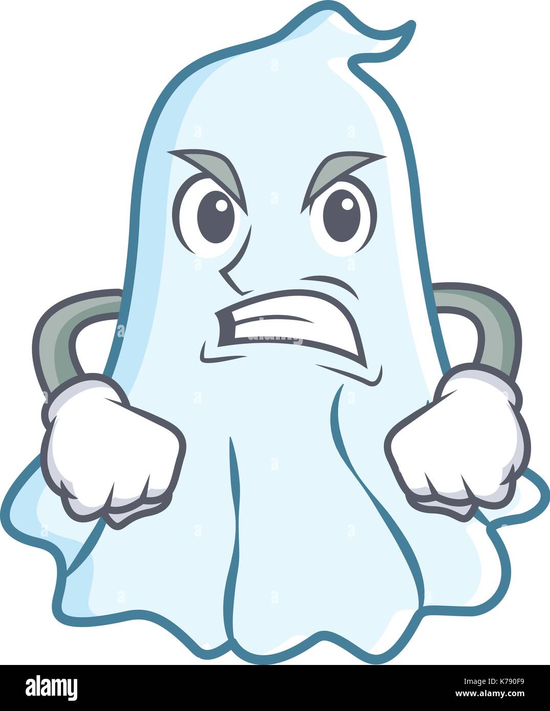 Angry cute ghost character cartoon Stock Vector Image & Art - Alamy