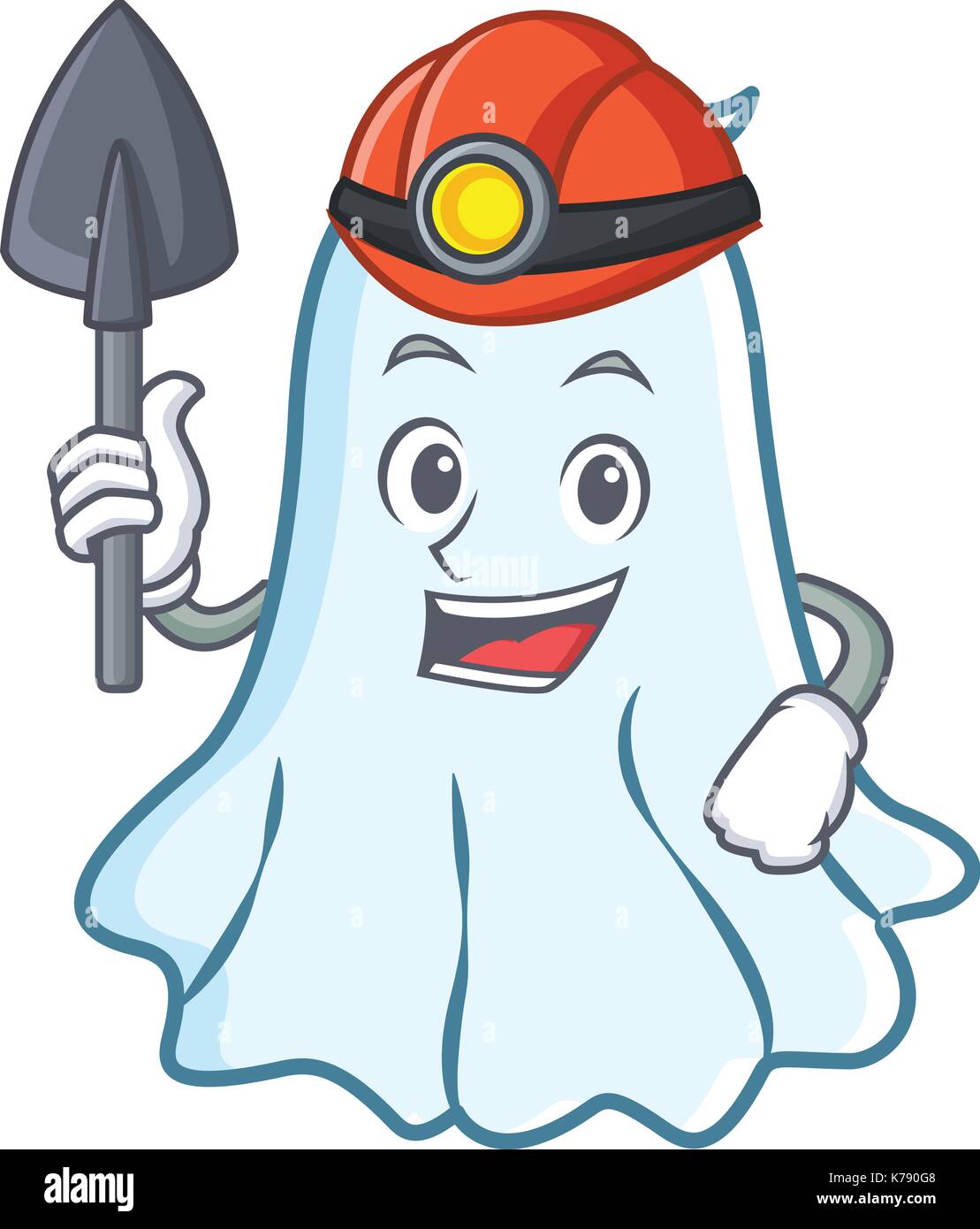 Miner cute ghost character cartoon Stock Vector Image & Art - Alamy
