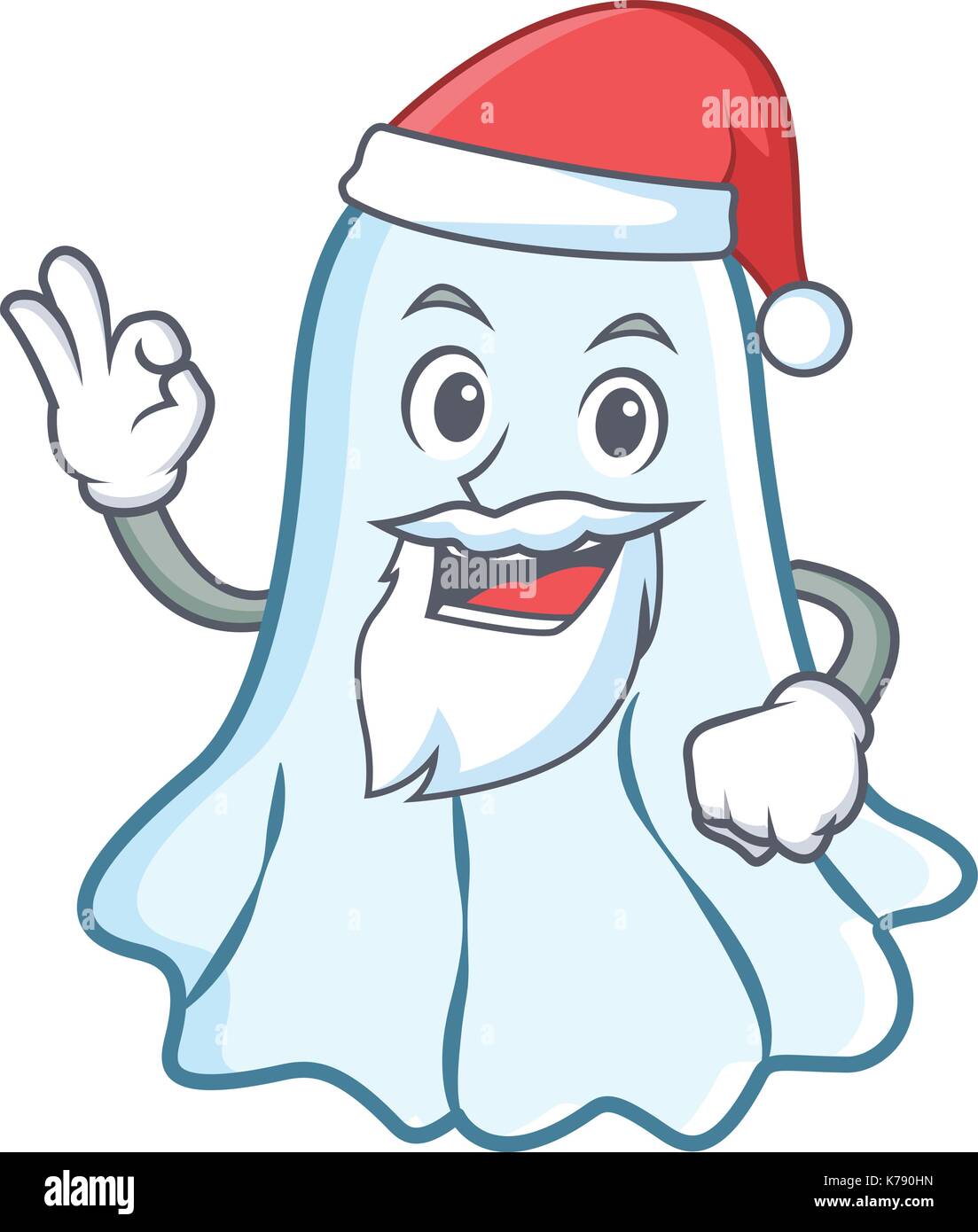 Santa cute ghost character cartoon Stock Vector Image & Art - Alamy