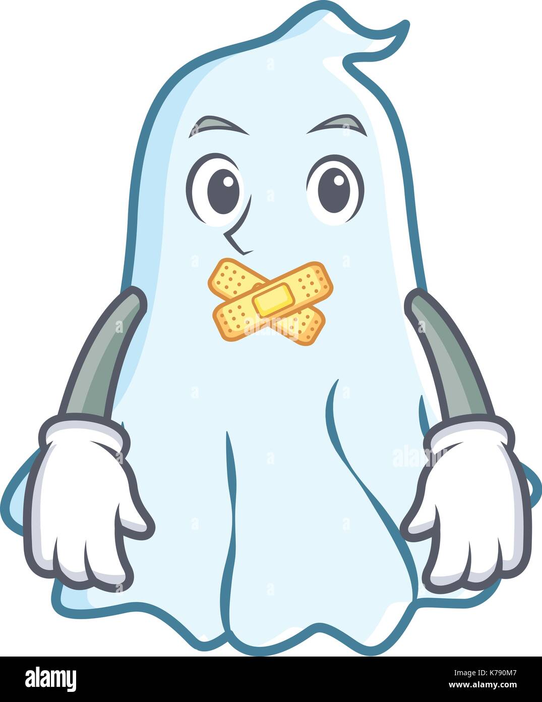 Silent cute ghost character cartoon Stock Vector Image & Art - Alamy
