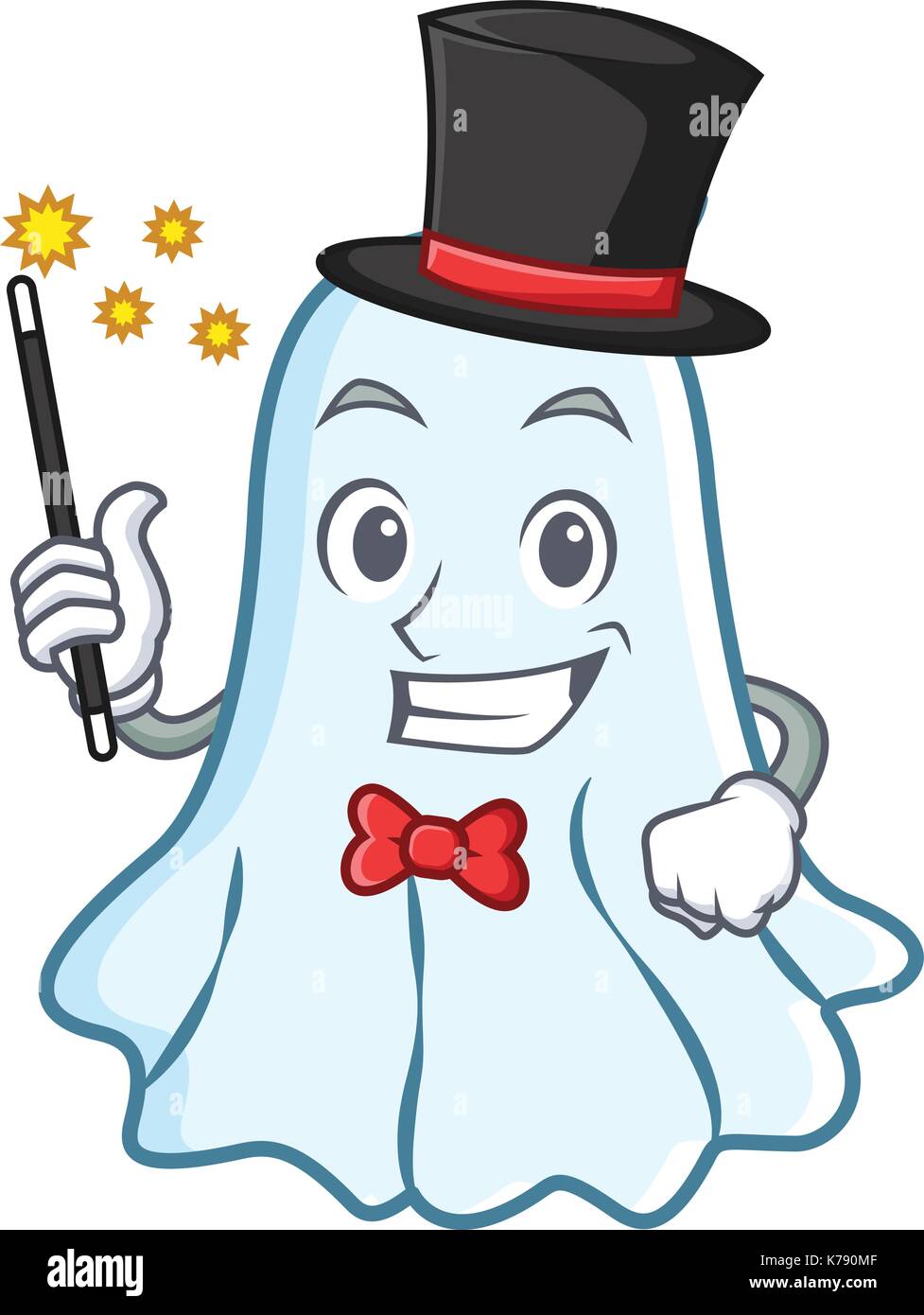 Magician cute ghost character cartoon Stock Vector Image & Art - Alamy