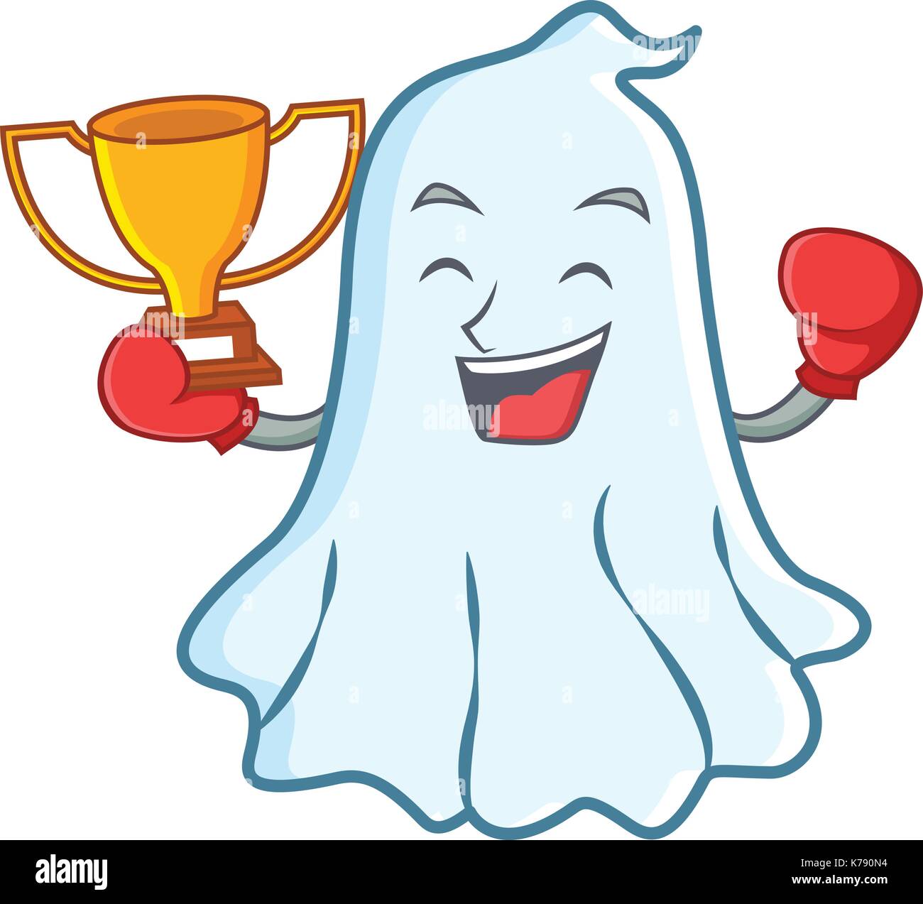 Boxing winner cute ghost character cartoon Stock Vector Image & Art - Alamy