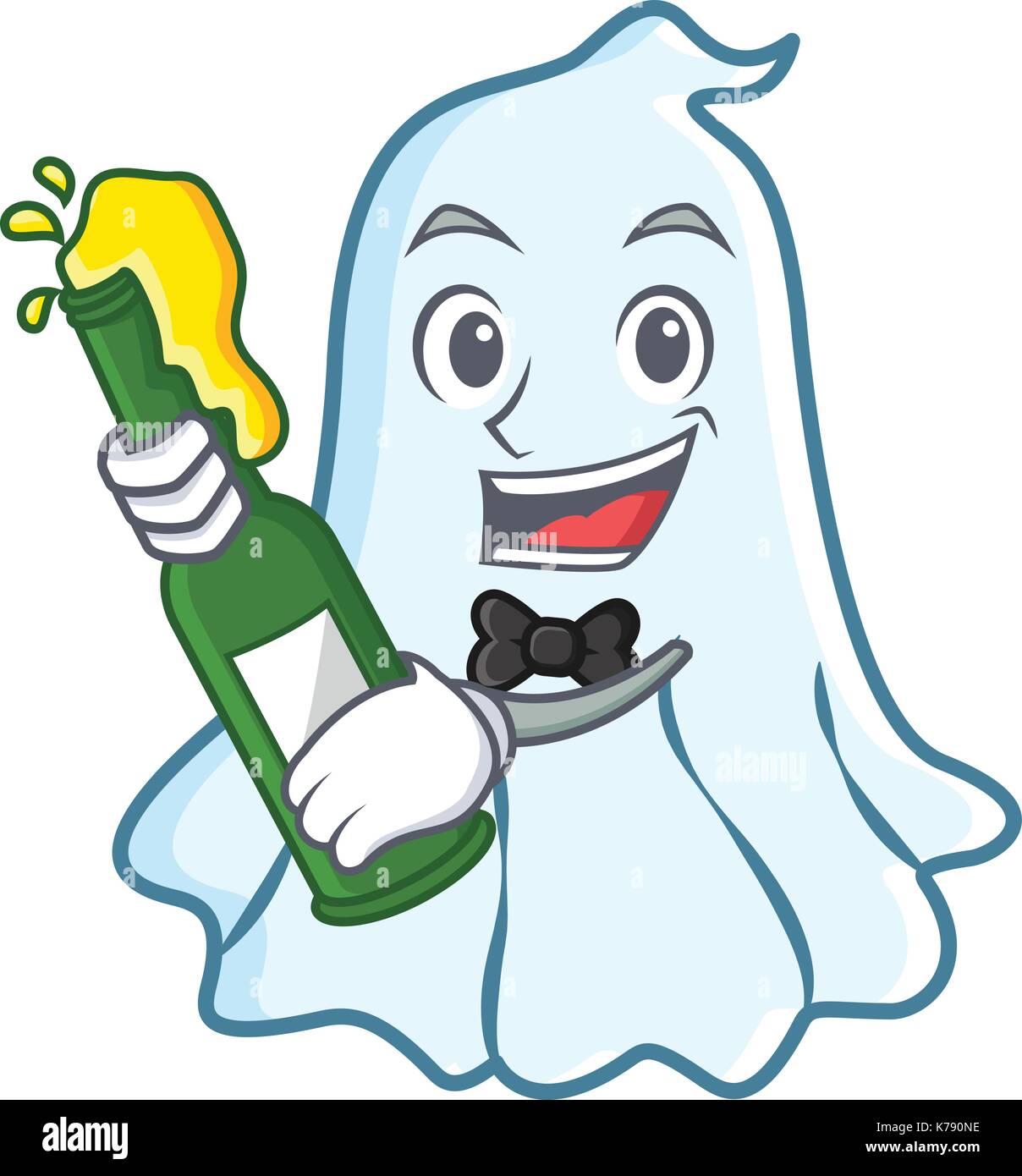 With beer cute ghost character cartoon Stock Vector Image & Art - Alamy