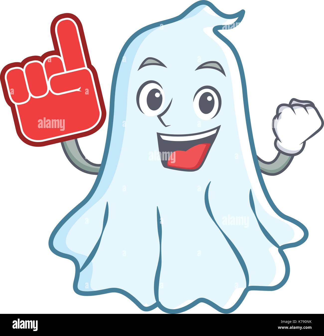 Foam finger cute ghost character cartoon Stock Vector Image & Art - Alamy