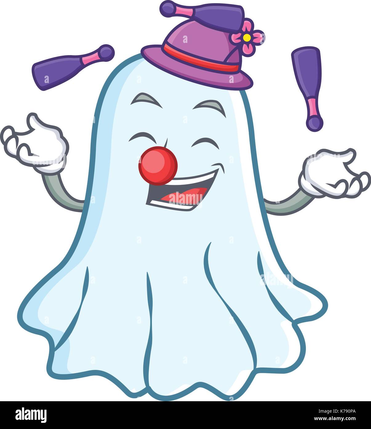 Juggling cute ghost character cartoon Stock Vector Image & Art - Alamy