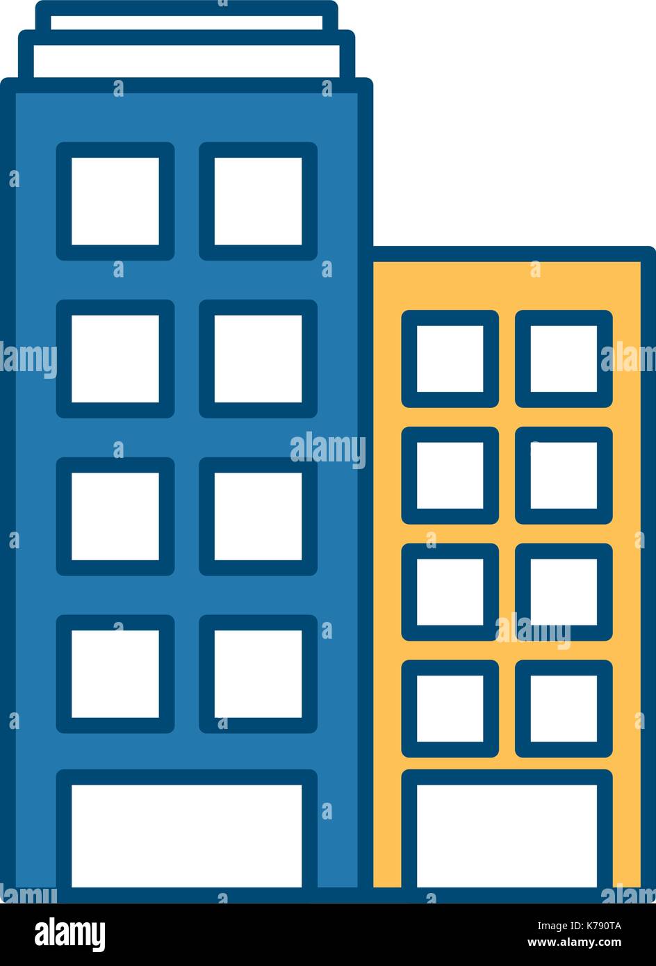 Blue and yellow towers Stock Vector Images - Alamy