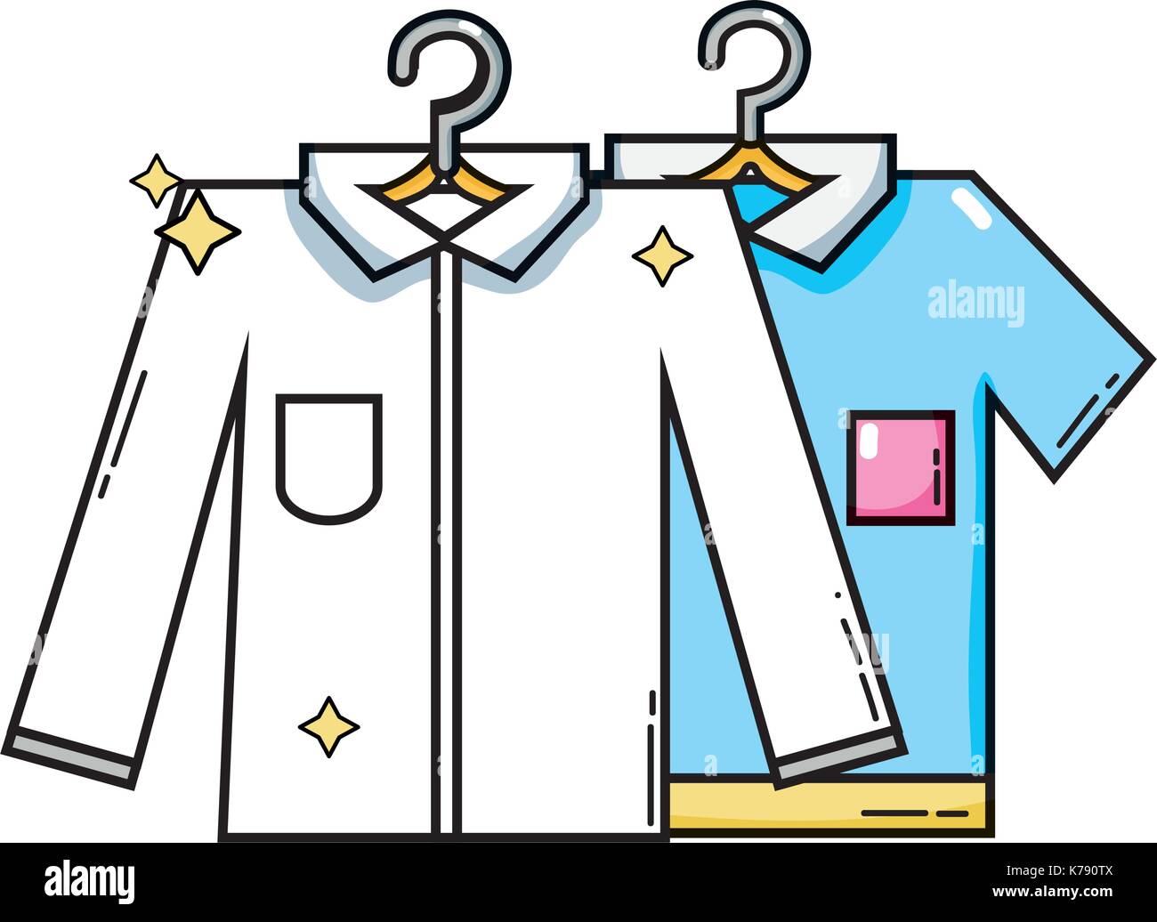 Clothes hanging in front Stock Vector Images - Alamy