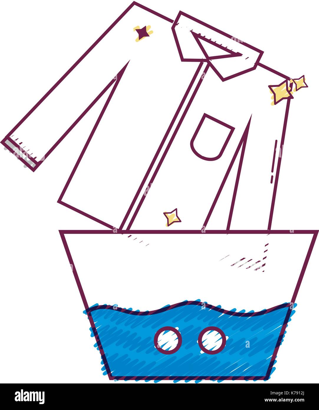 clean shirt soaking in pail with water Stock Vector Image & Art - Alamy