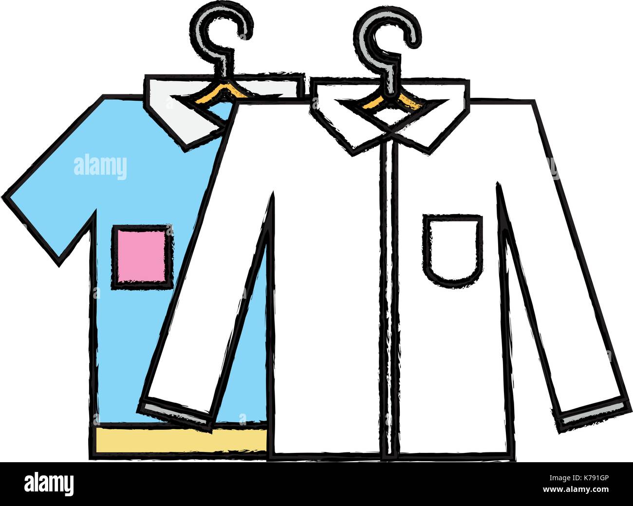 Clothes hanging in front Stock Vector Images - Alamy