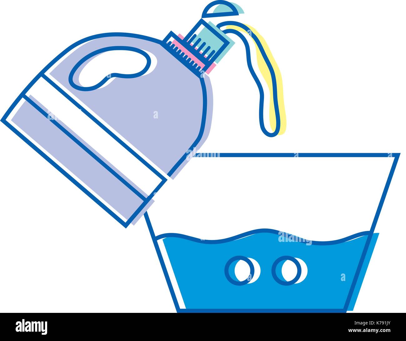 water pail design with softener bottle plashing Stock Vector Image ...