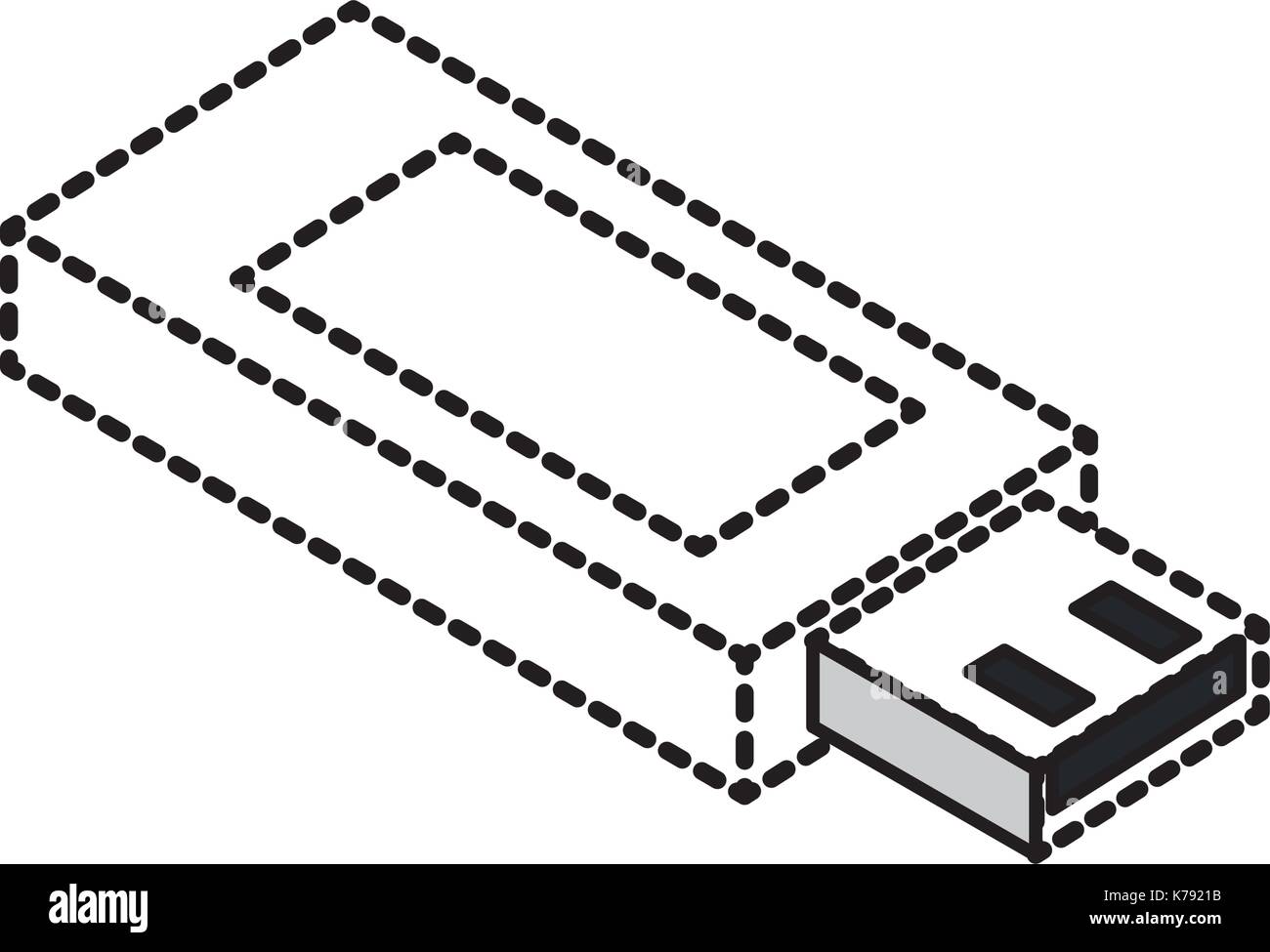 dotted shape data usb memory to save documents Stock Vector Image & Art ...