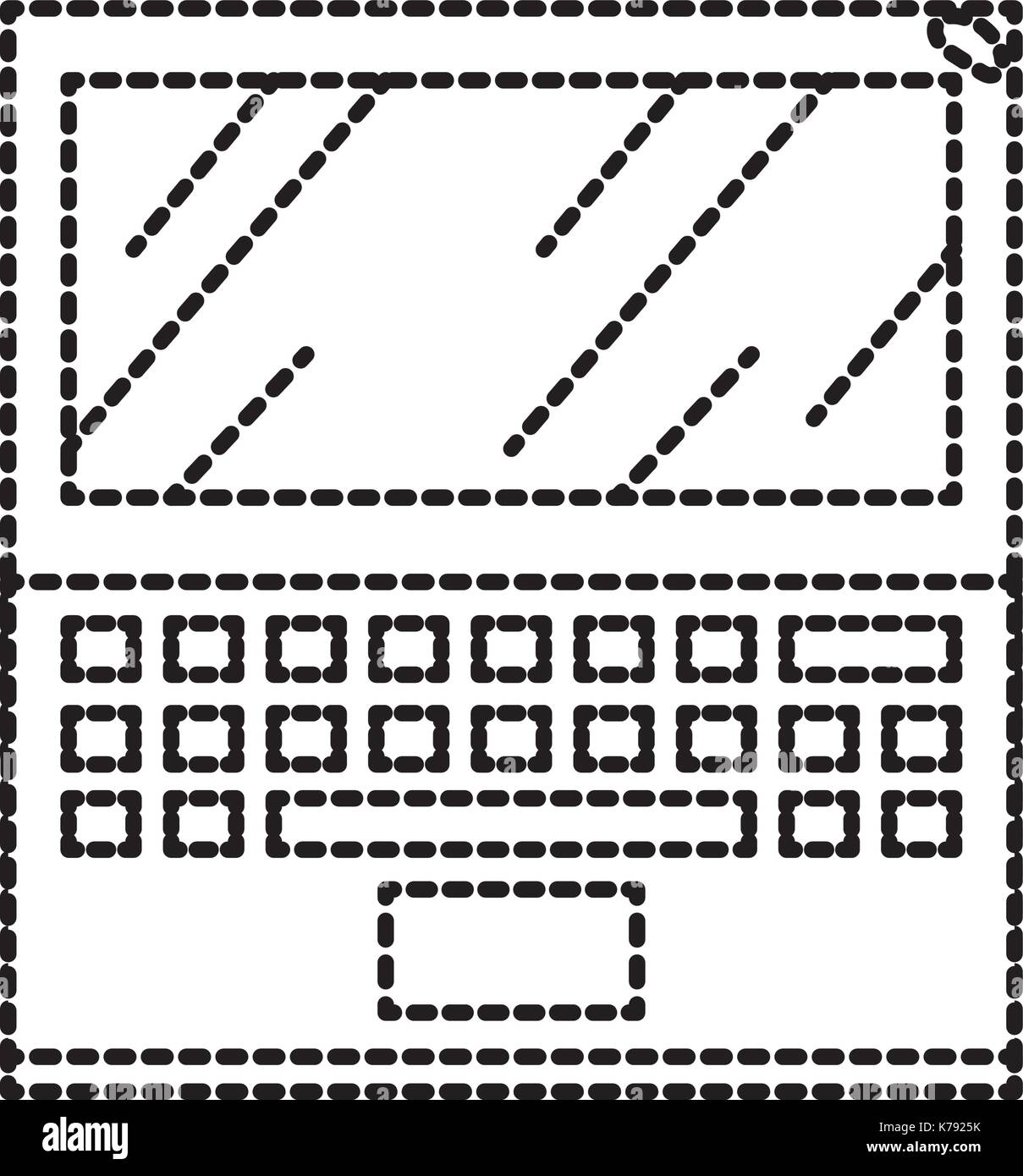 dotted shape technology laptop to social information connect Stock ...
