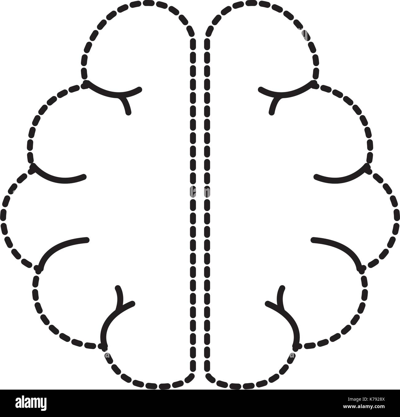 dotted shape anatomy brain to imagination and memory inspiration Stock ...