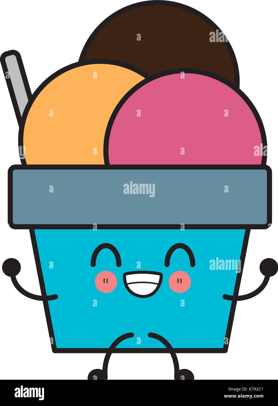 Delicious ice cream kawaii cartoon Stock Vector Image & Art - Alamy