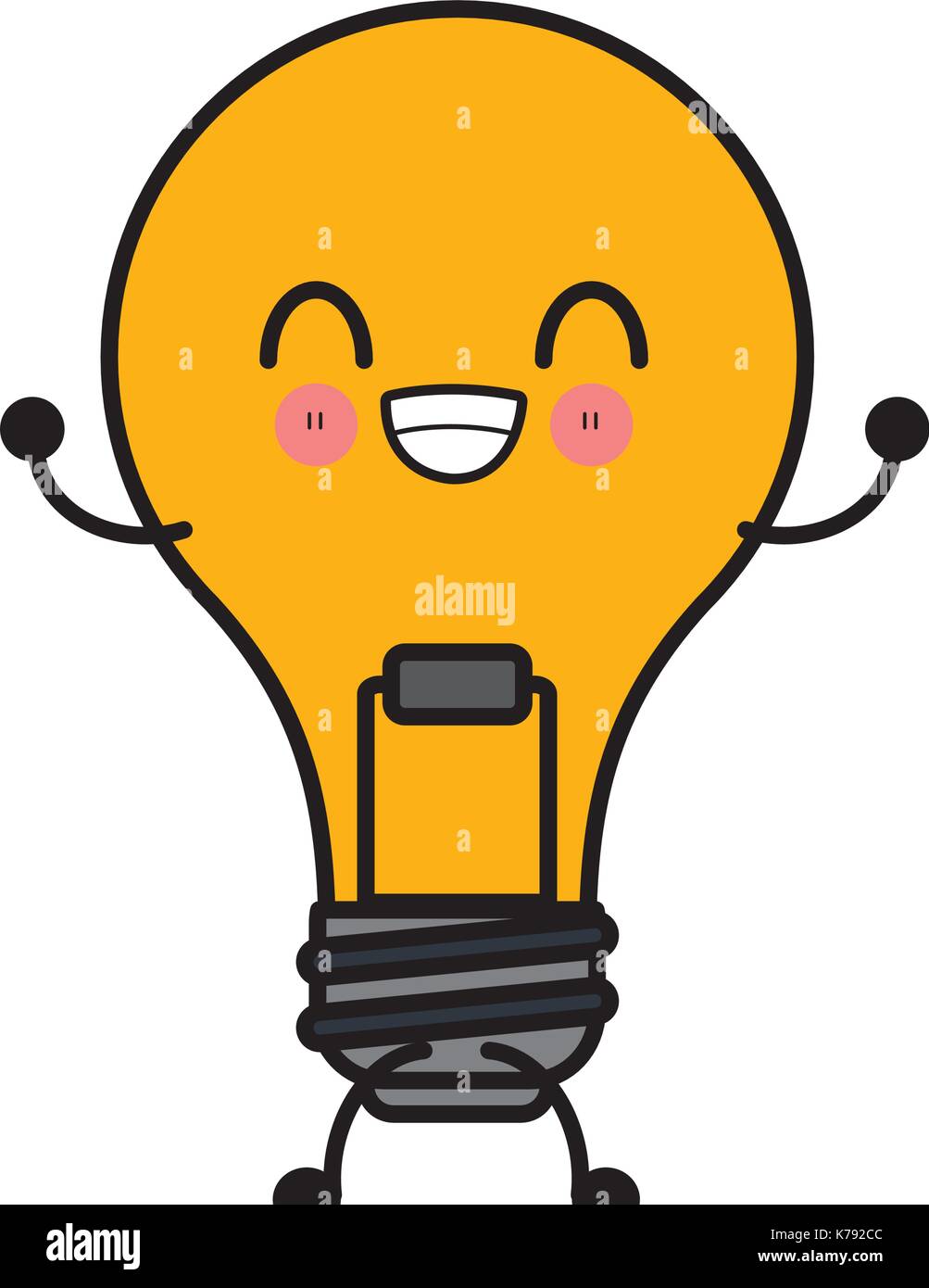 Bulb light energy kawaii cartoon Stock Vector Image & Art - Alamy