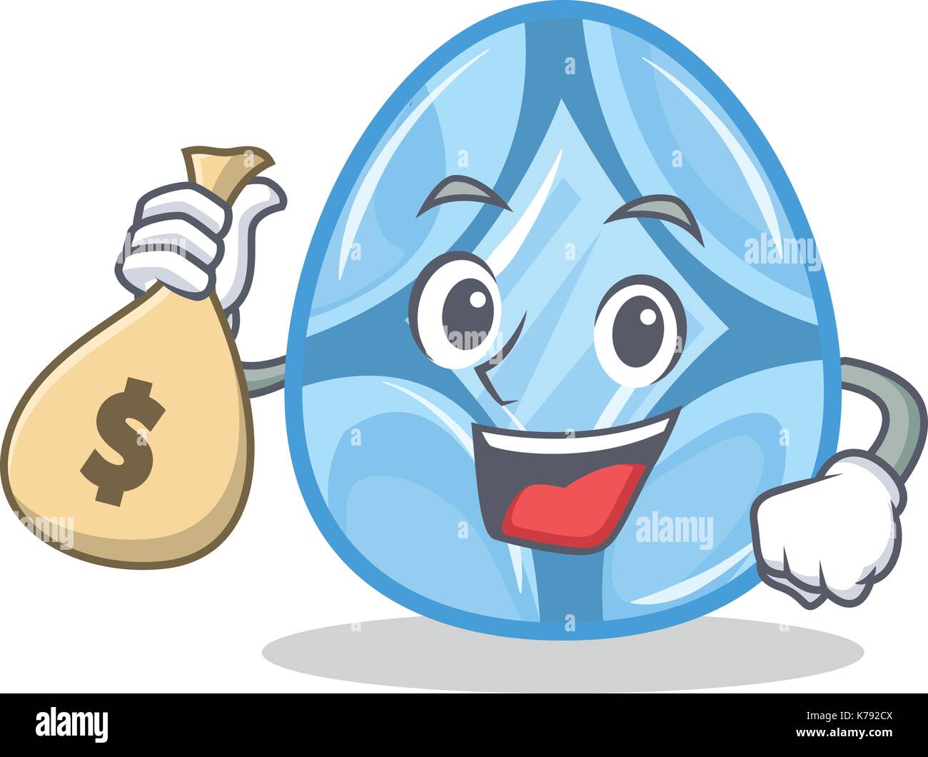 With money bag diamond character cartoon style Stock Vector Image & Art ...