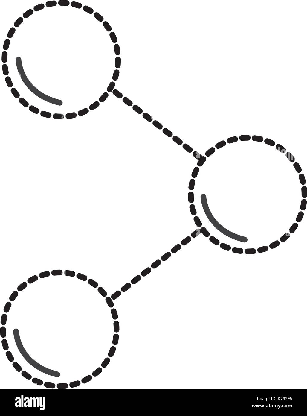 dotted shape share technology icon to communication information Stock ...