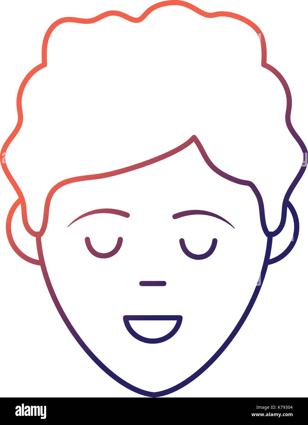 line avatar man face with haistyle design Stock Vector Image & Art - Alamy