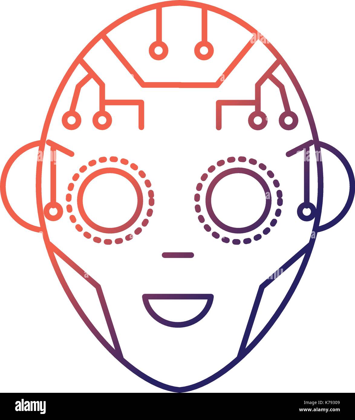 line head in interface and cyberspace system connection Stock Vector ...