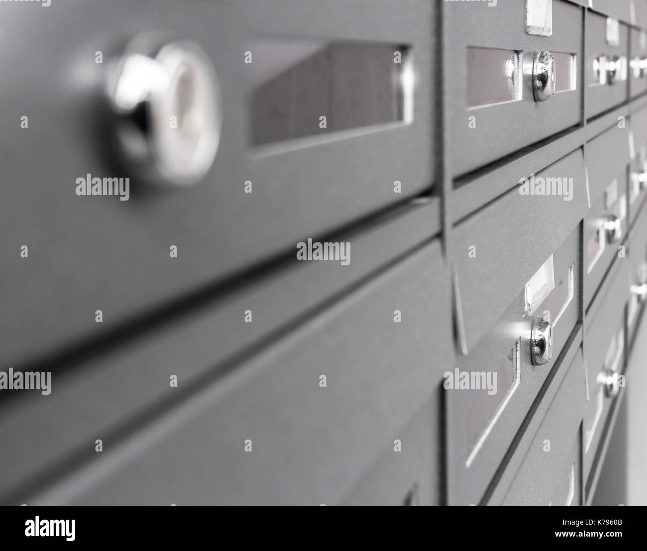 Group of letterbox with lock in condo Stock Photo - Alamy