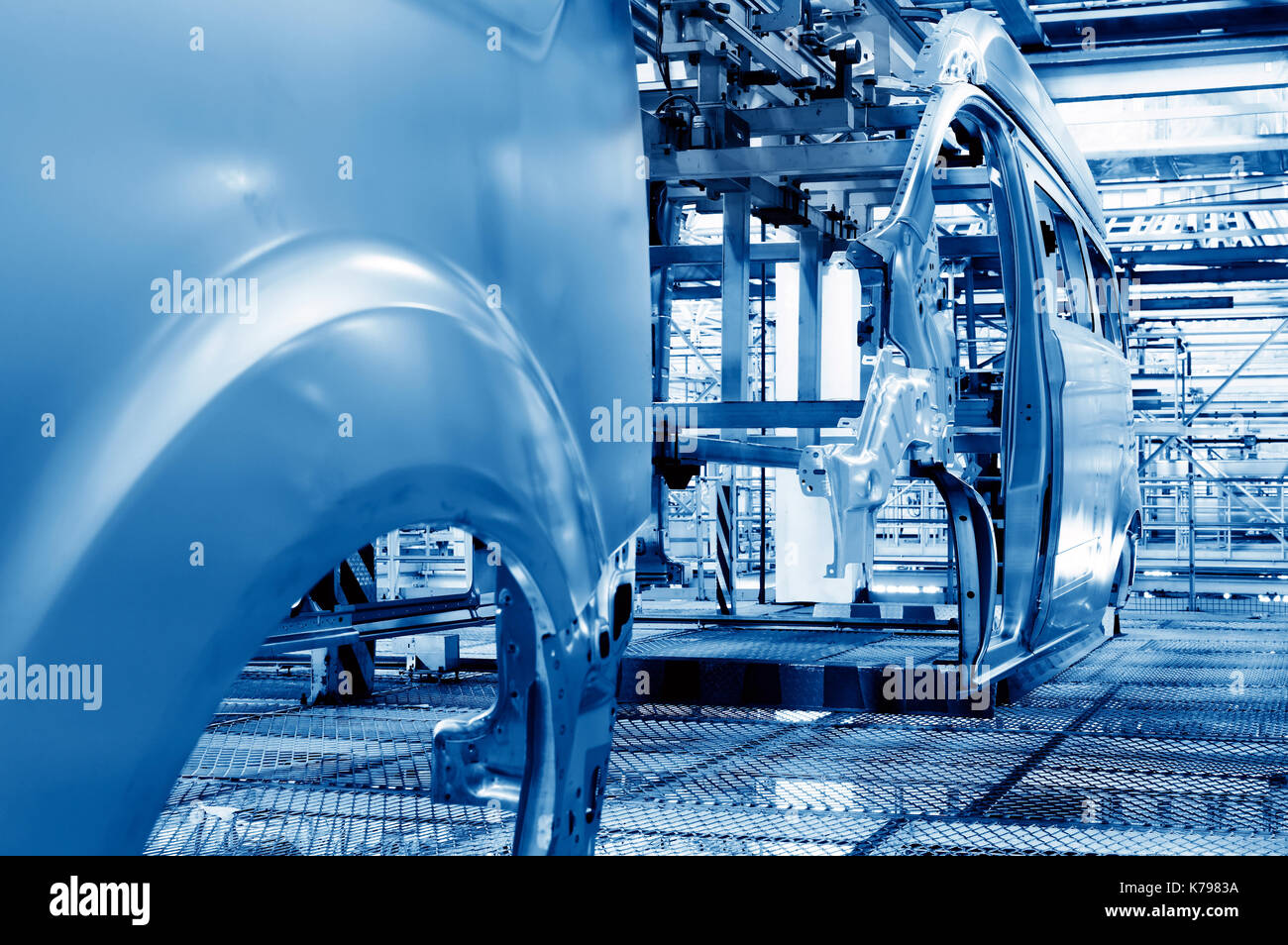 Modern automobile production line, automated production equipment Stock ...