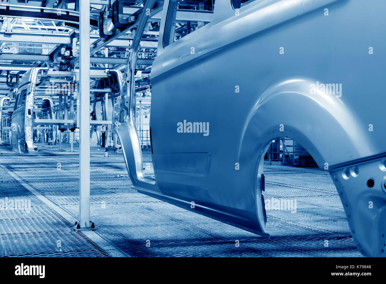 Modern automobile production line, automated production equipment Stock ...