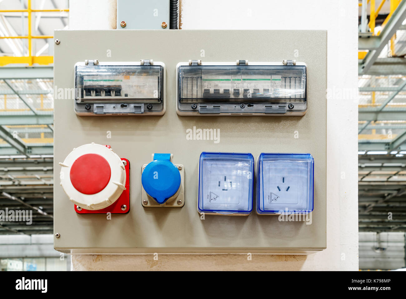 Large car production line control box close - up Stock Photo - Alamy