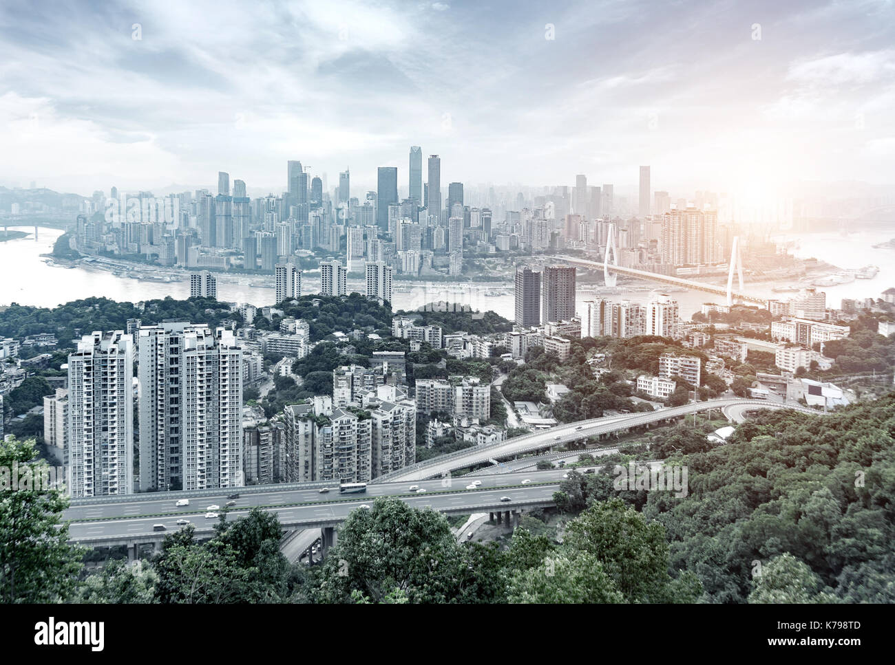 Aerial view of the city skyline, Chongqing, China Stock Photo - Alamy