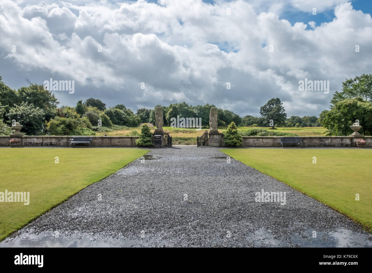 Wide path leading into distance near Glasgow Scotland Stock Photo - Alamy
