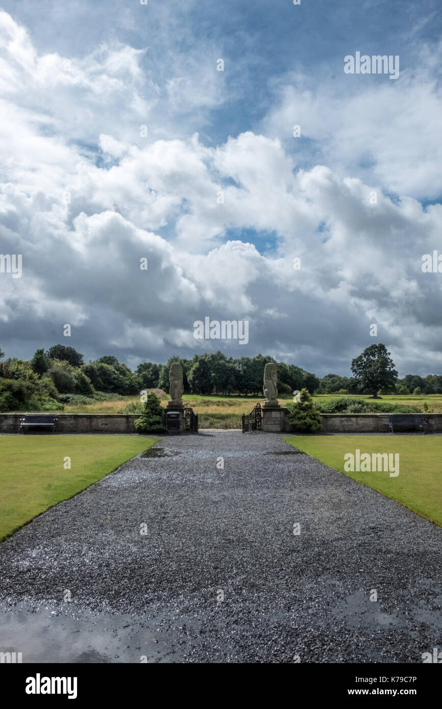 Wide path leading into distance near Glasgow Scotland Stock Photo - Alamy