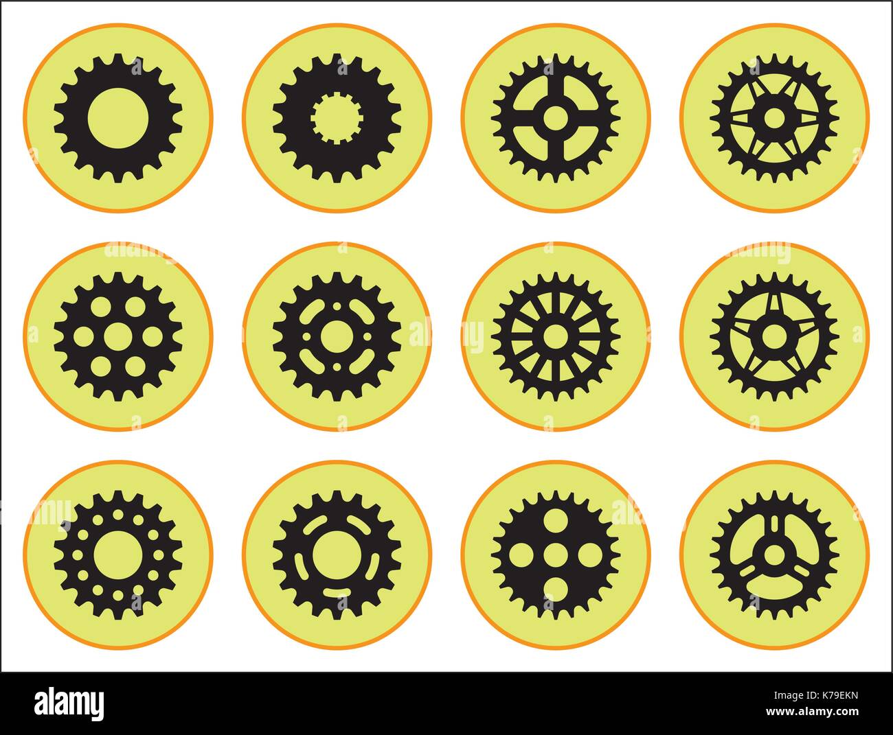 Sprocket wheel icons Stock Vector Image & Art - Alamy