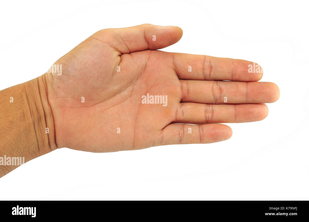 Open male hand on white background.Isolated Stock Photo - Alamy