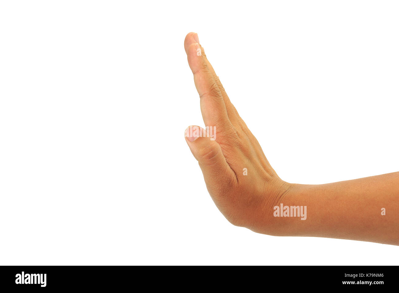 hand stop palm gesture isolated over the white background Stock Photo ...