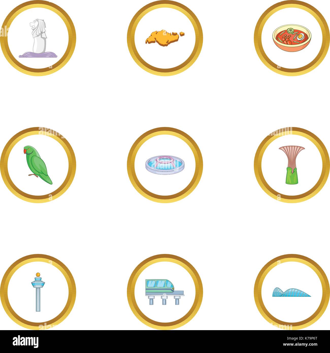 Singapore symbols icons set, cartoon style Stock Vector Image & Art - Alamy Singapore symbols icons set, cartoon style Stock Vector Image & Art - Alamy