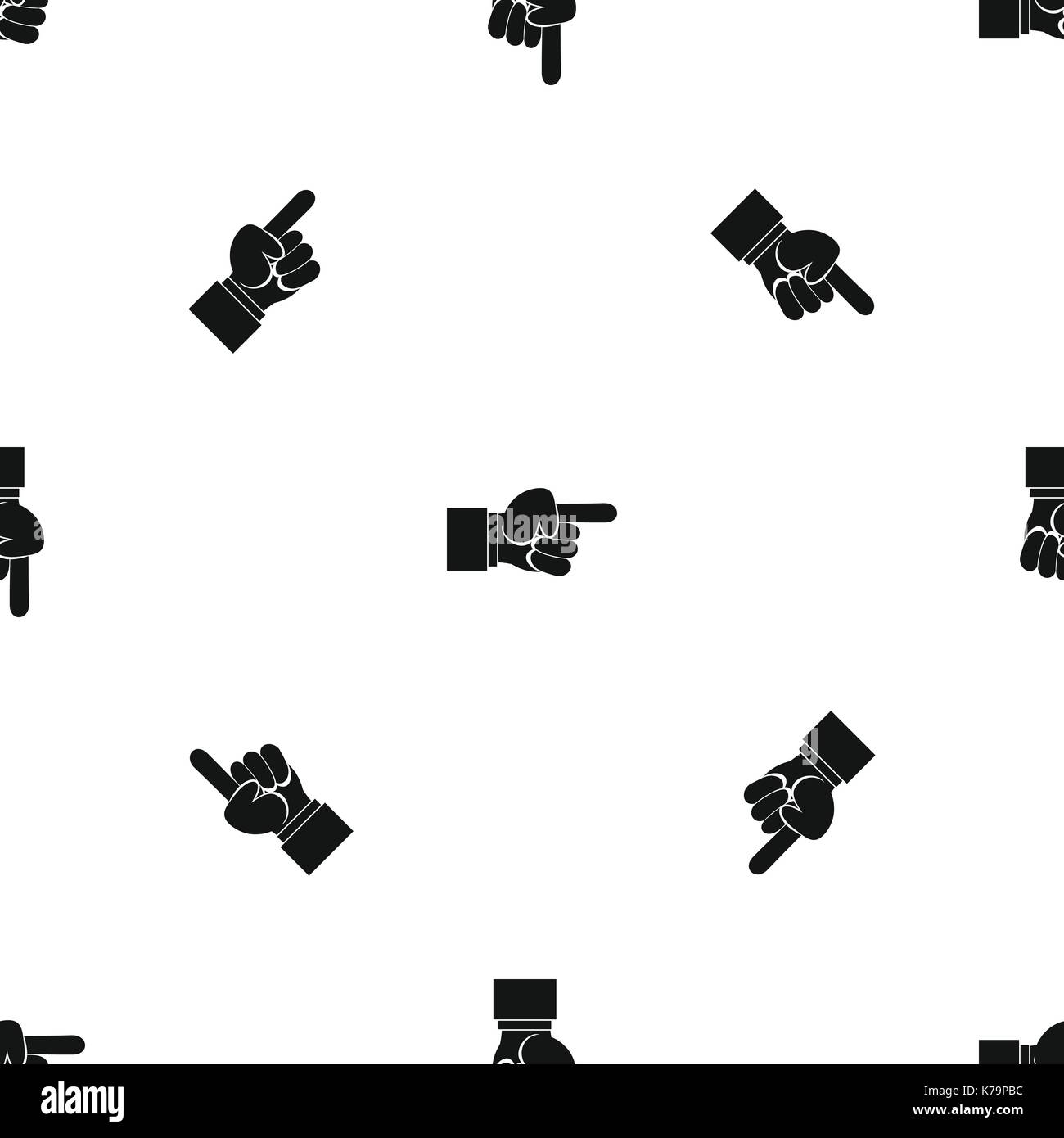 Pointing hand gesture pattern seamless black Stock Vector Image & Art - Alamy