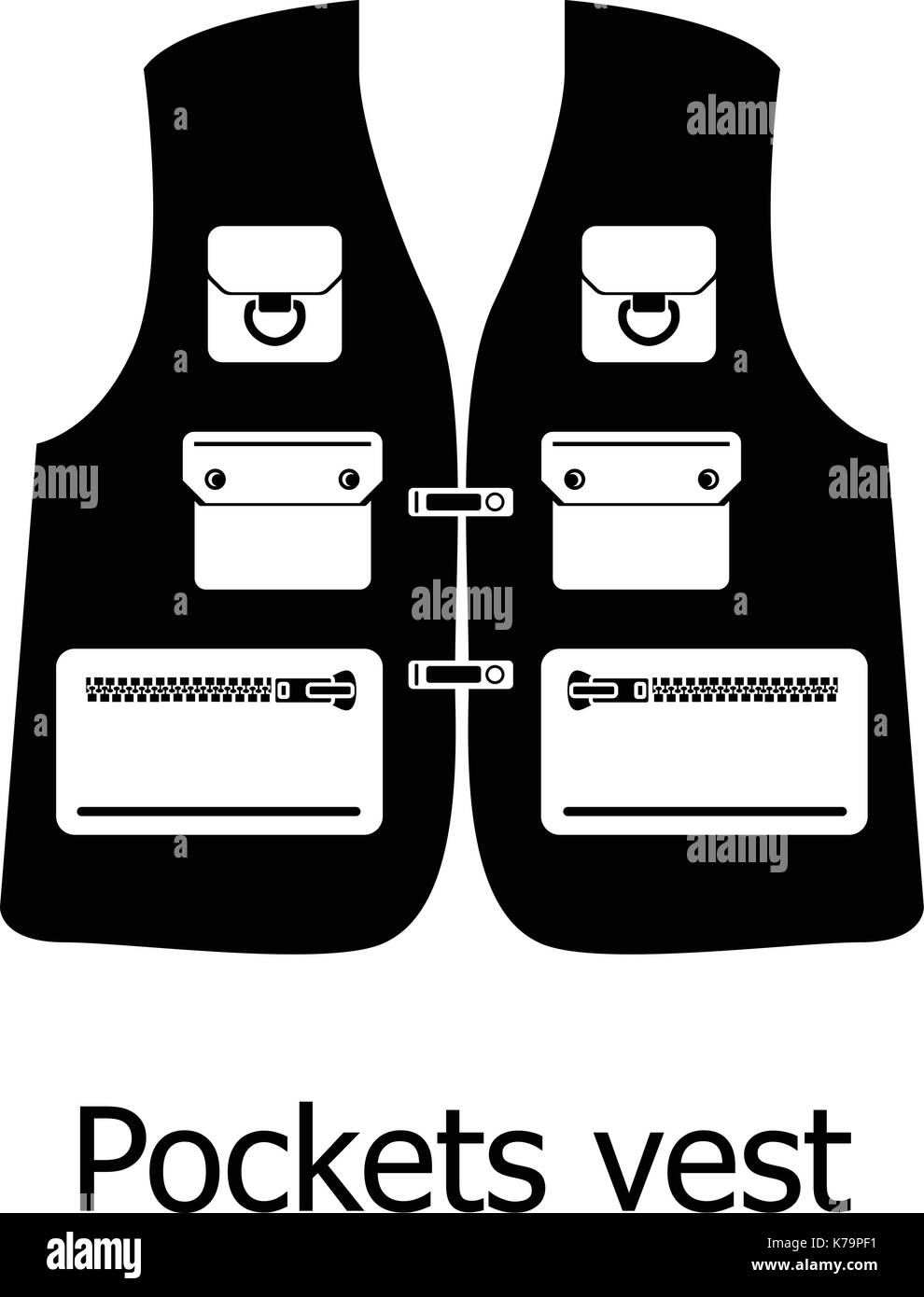 Pockets vest icon, simple black style Stock Vector Image & Art - Alamy