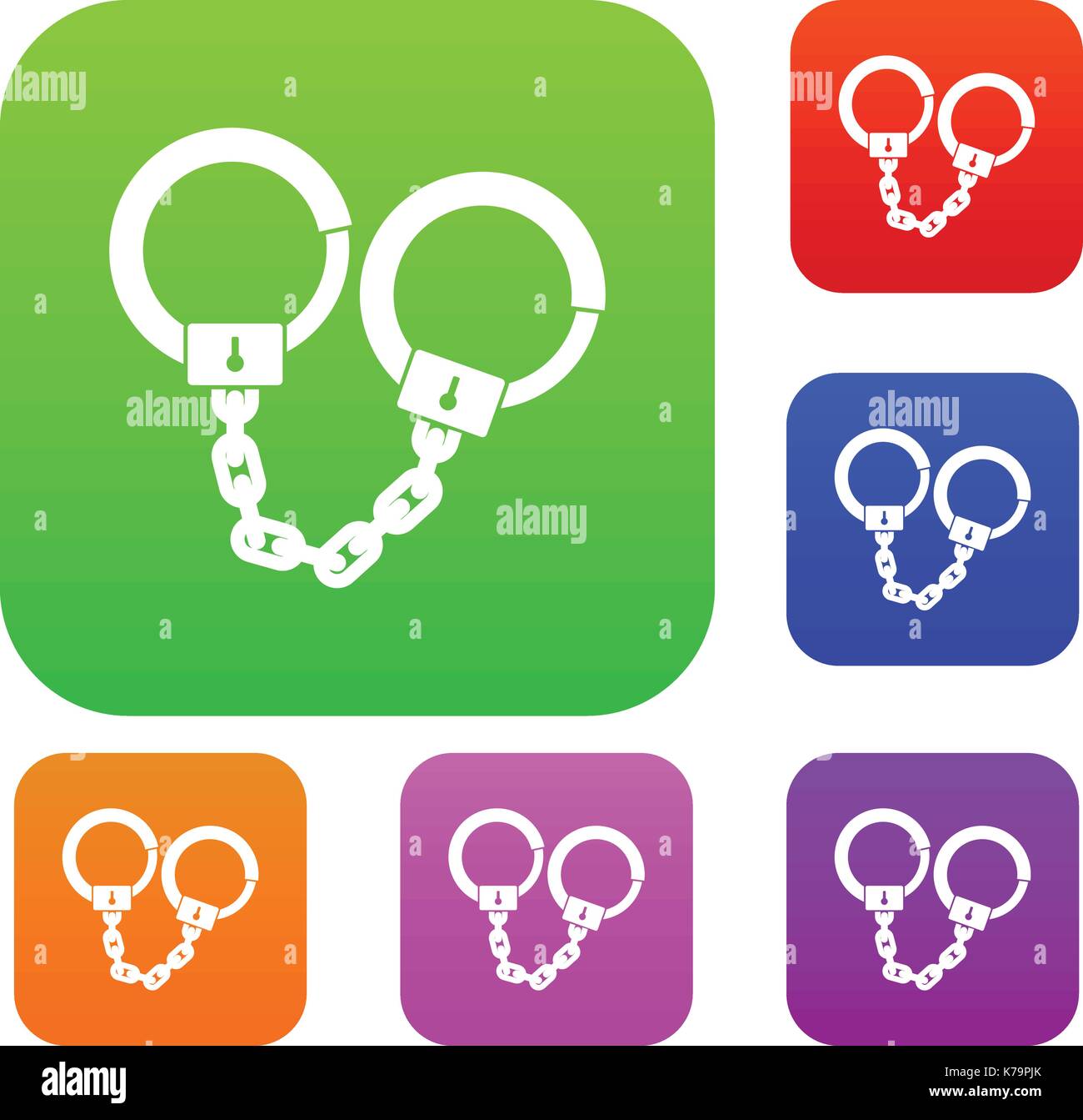 Handcuffs set color collection Stock Vector Image & Art - Alamy