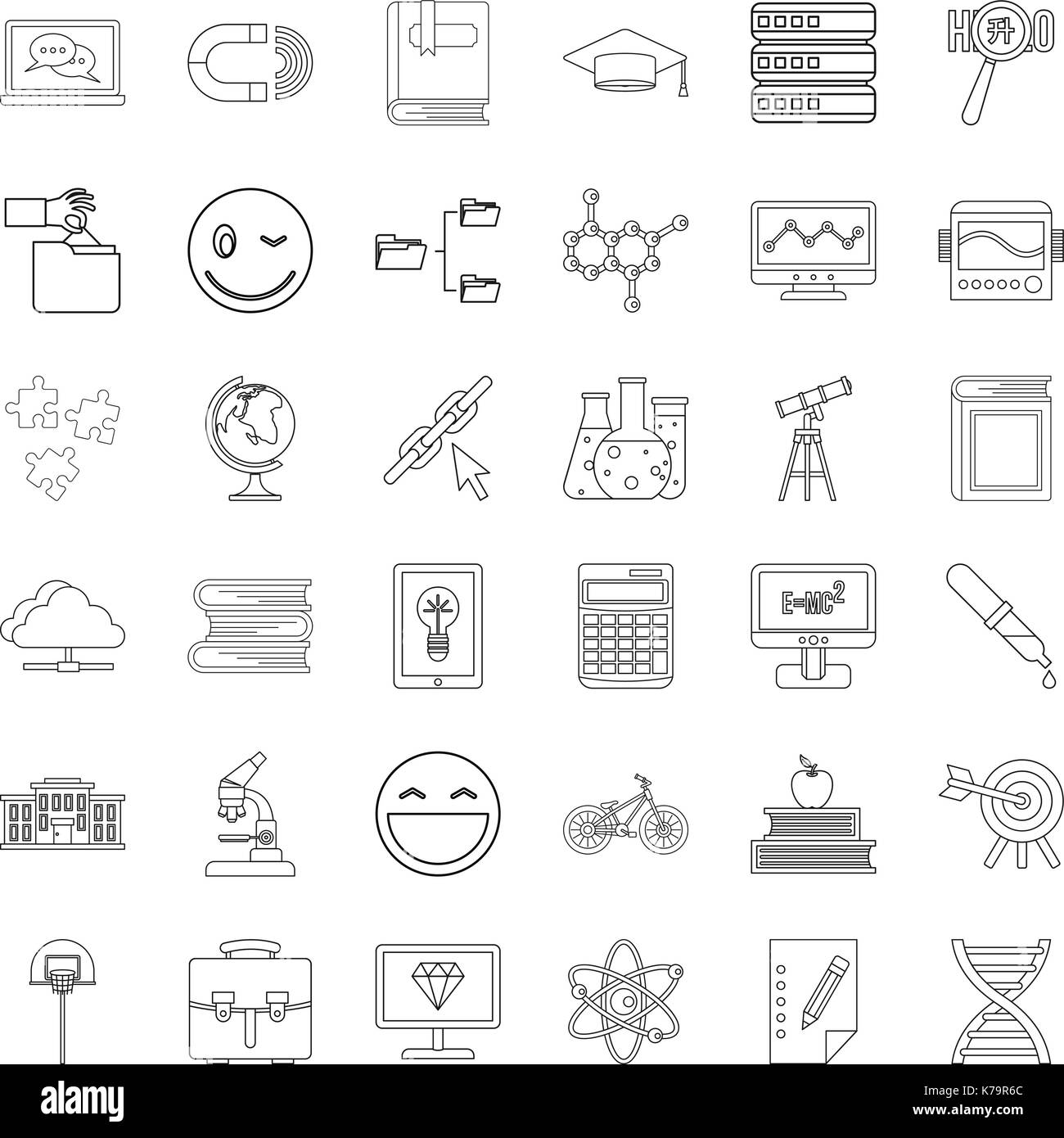 Education icons set, outline style Stock Vector Image & Art - Alamy