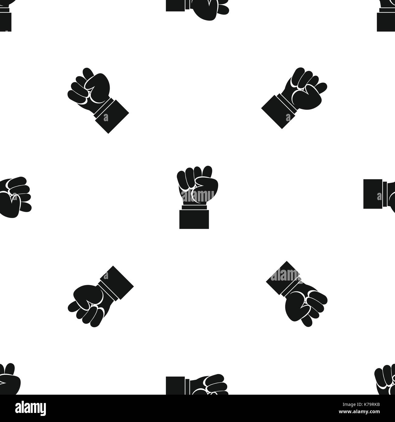 Raised up clenched male fist pattern seamless black Stock Vector Image ...