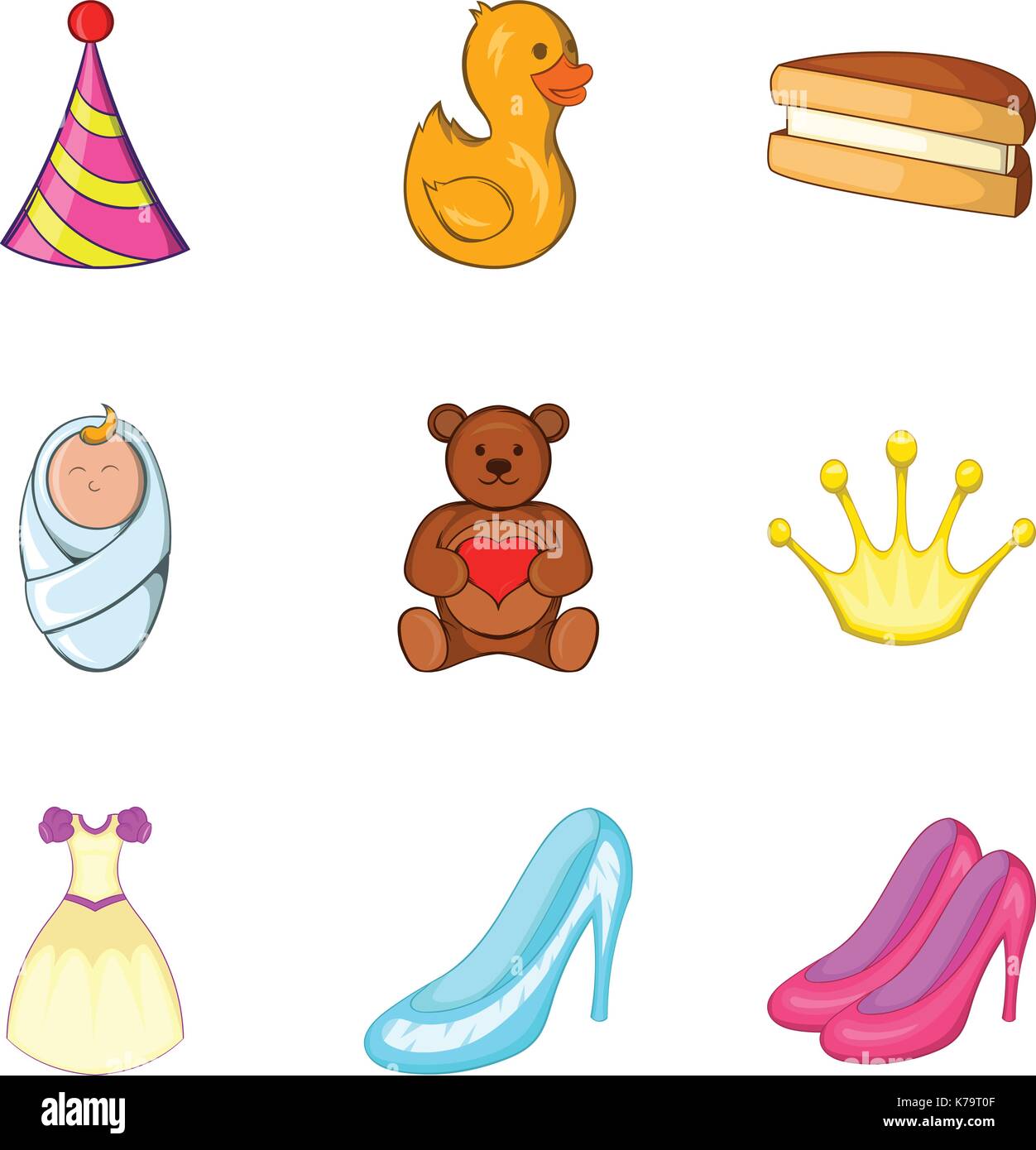 Birth of child icons set, cartoon style Stock Vector Image & Art - Alamy